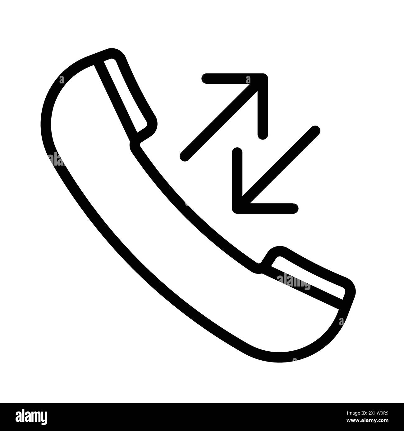 incoming outgoing calls icon linear logo mark set collection in black ...