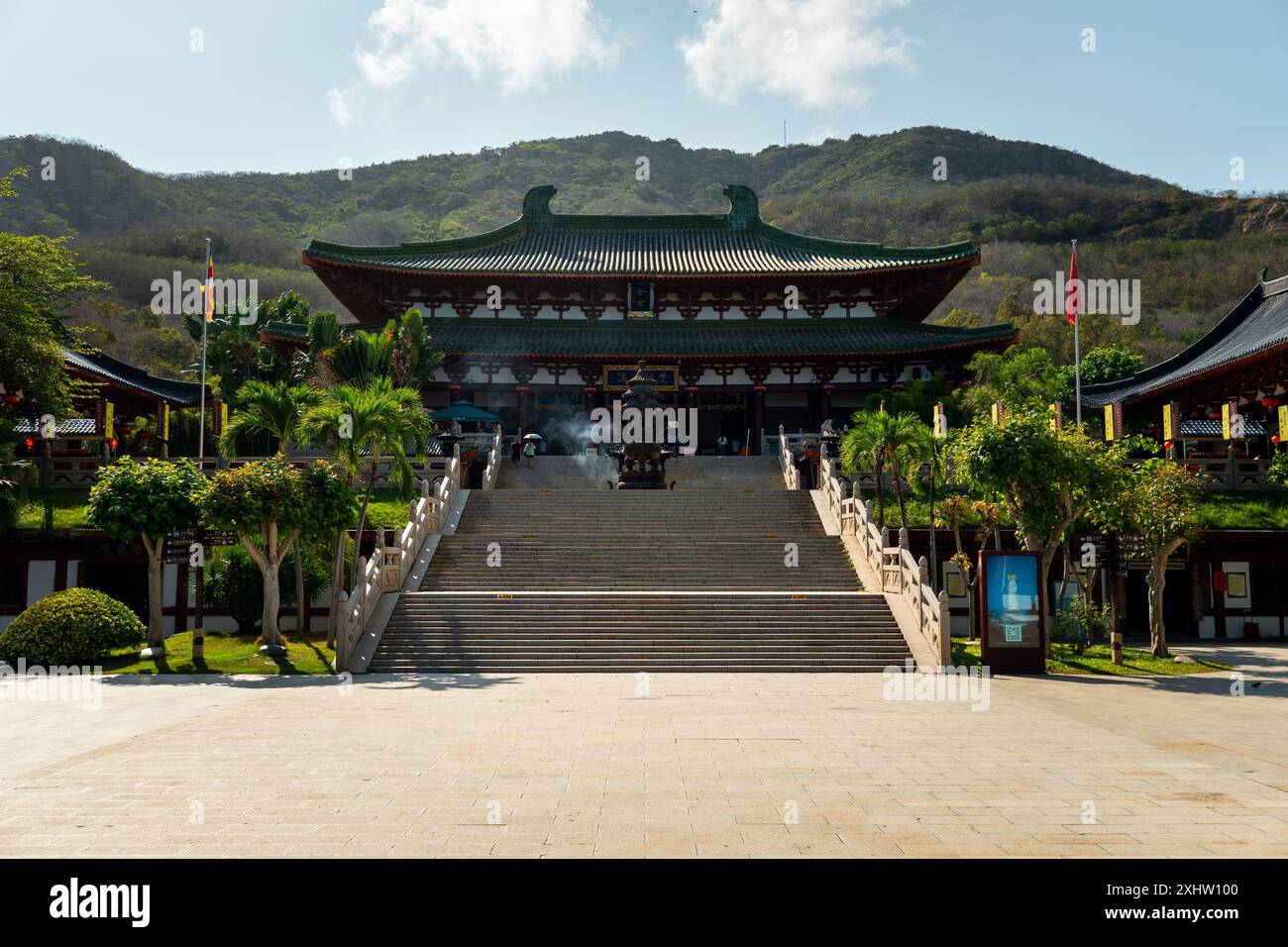 Sanya, China - May 17, 2024: Chinese Buddhist temple. building facade ...