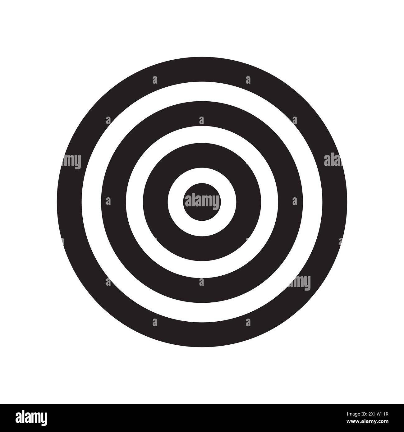 Target bullseye icon. Concentric circle pattern. Black and white vector ...