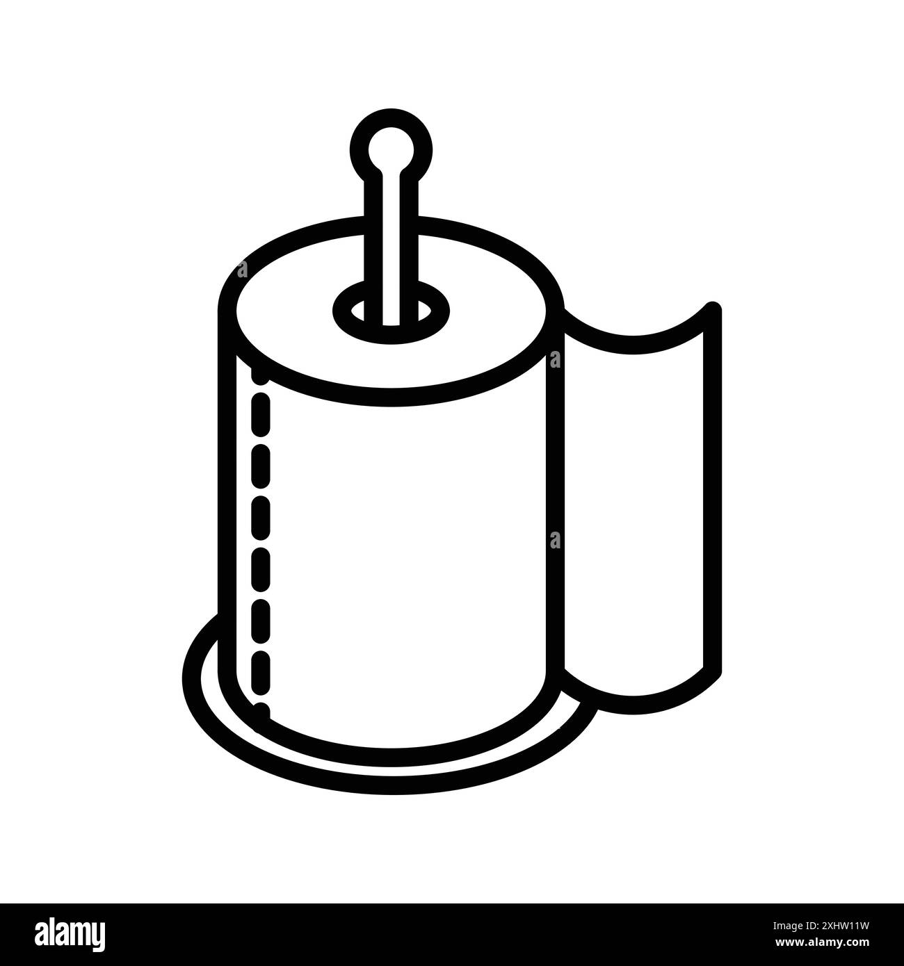 toilet tissue paper roll icon linear logo mark set collection in black ...