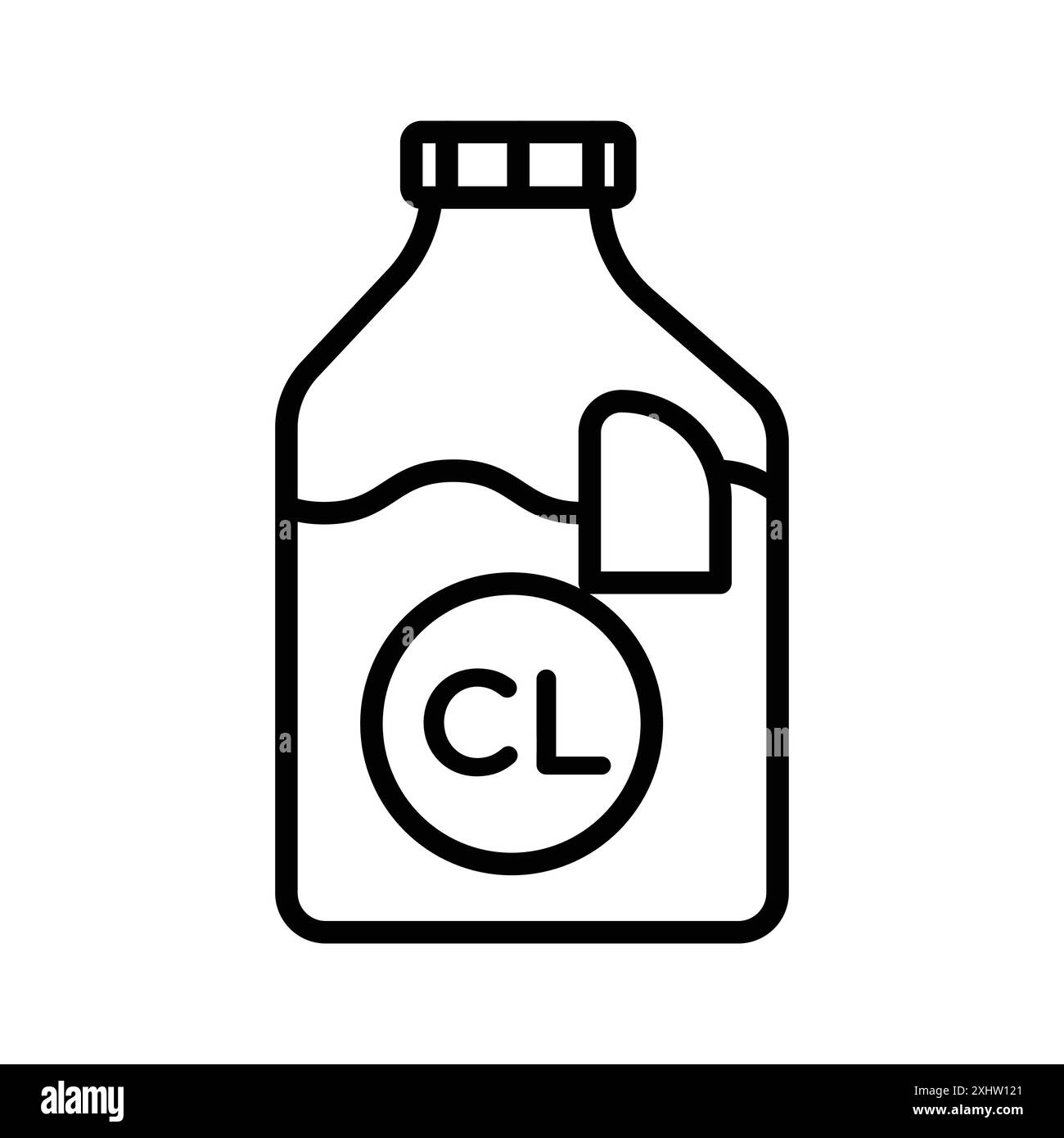 liquid Chlorine chemical icon linear logo mark set collection in black and white for web Stock ...