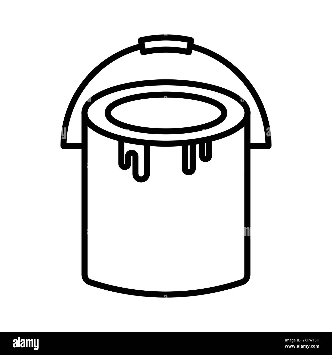 paint bucket icon linear logo mark set collection in black and white ...