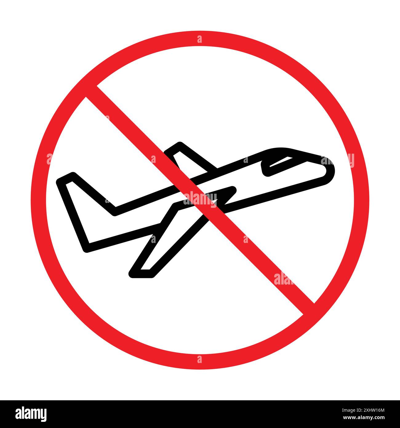 no flight or fly zone icon linear logo mark set collection in black and ...