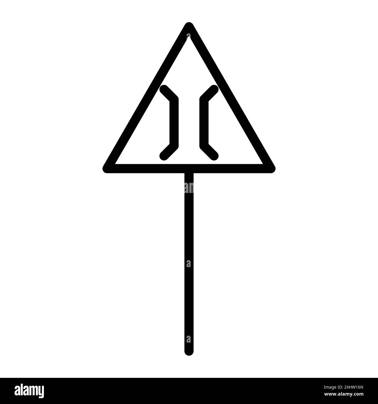 Narrow bridge ahead icon linear logo mark set collection in black and white for web Stock Vector ...