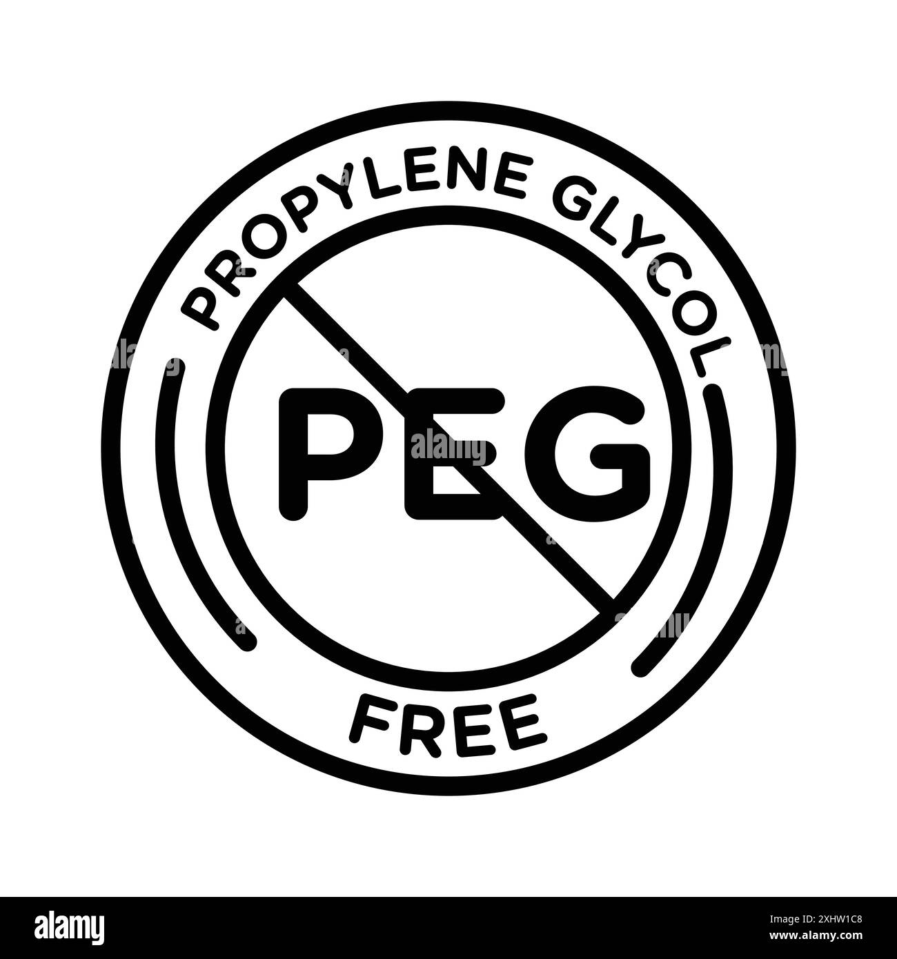 Propylene glycol free icon linear logo mark set collection in black and ...