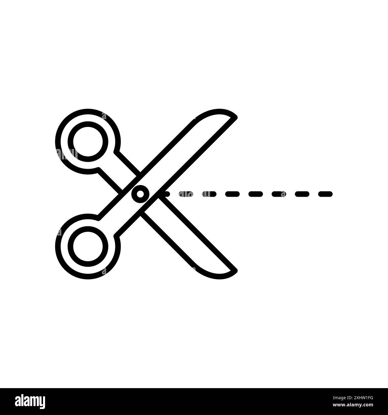 Scissors trim cut icon linear logo mark set collection in black and ...