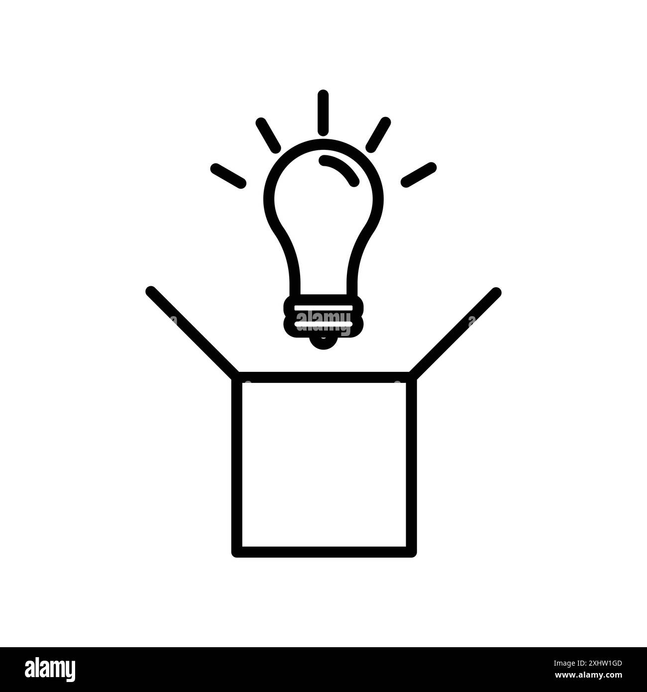 Think out of box idea icon linear logo mark set collection in black and ...