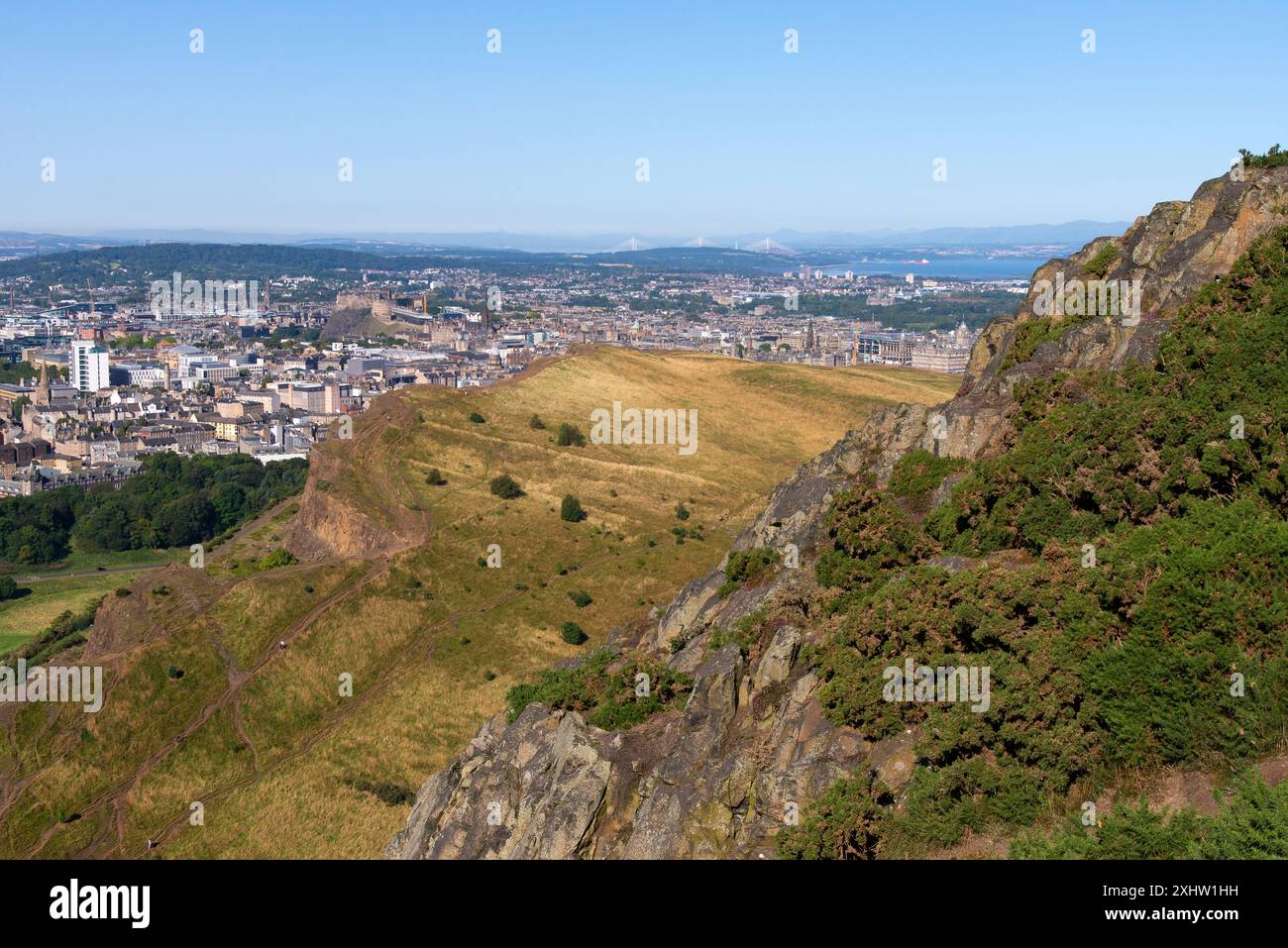 Hiking down the south and west sides of Arthur's Seat, an extinct ...