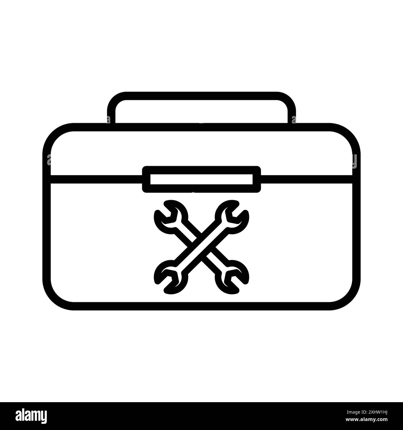 Toolbox icon linear logo mark set collection in black and white for web ...