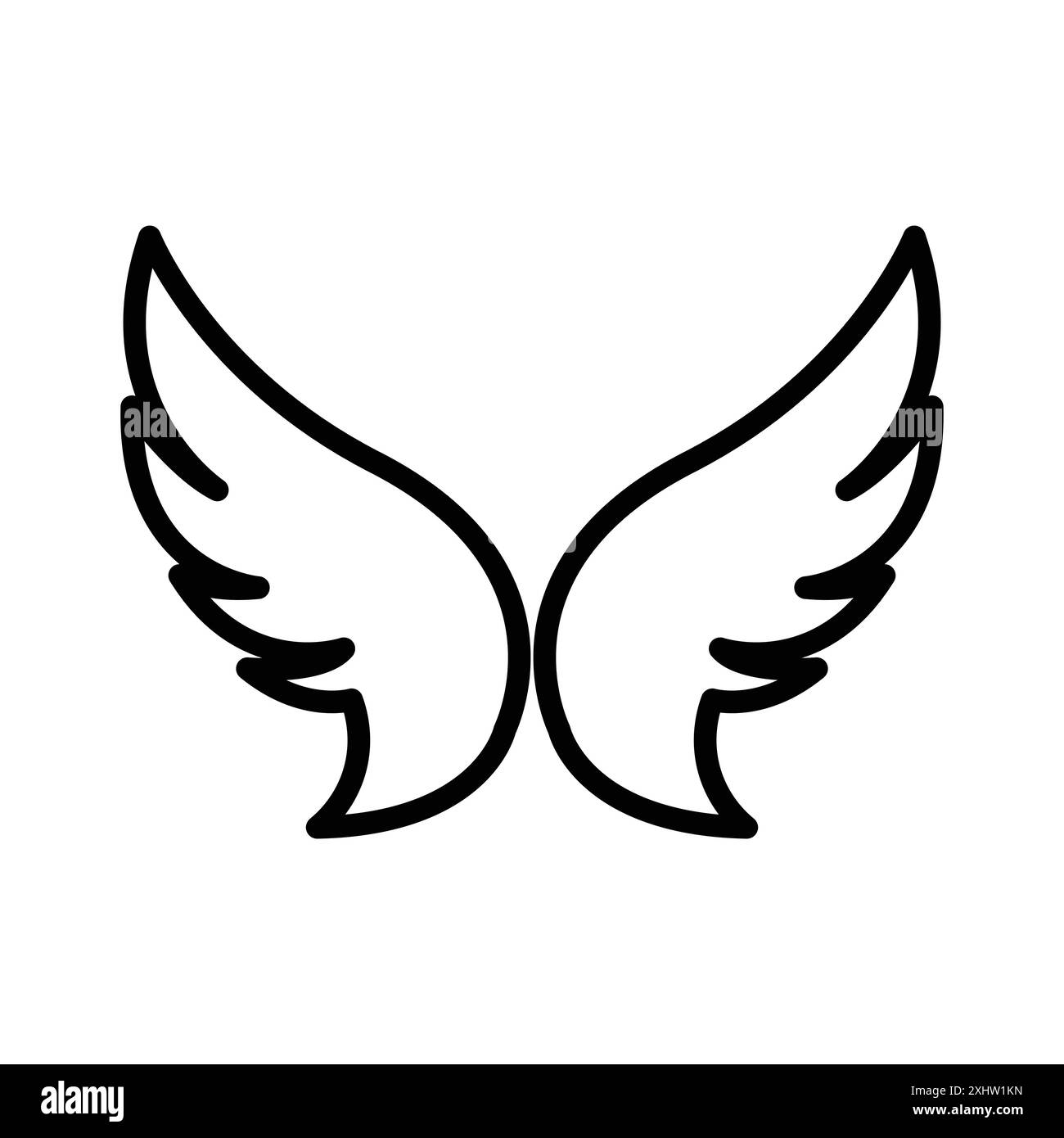 Wings icon linear logo mark set collection in black and white for web ...