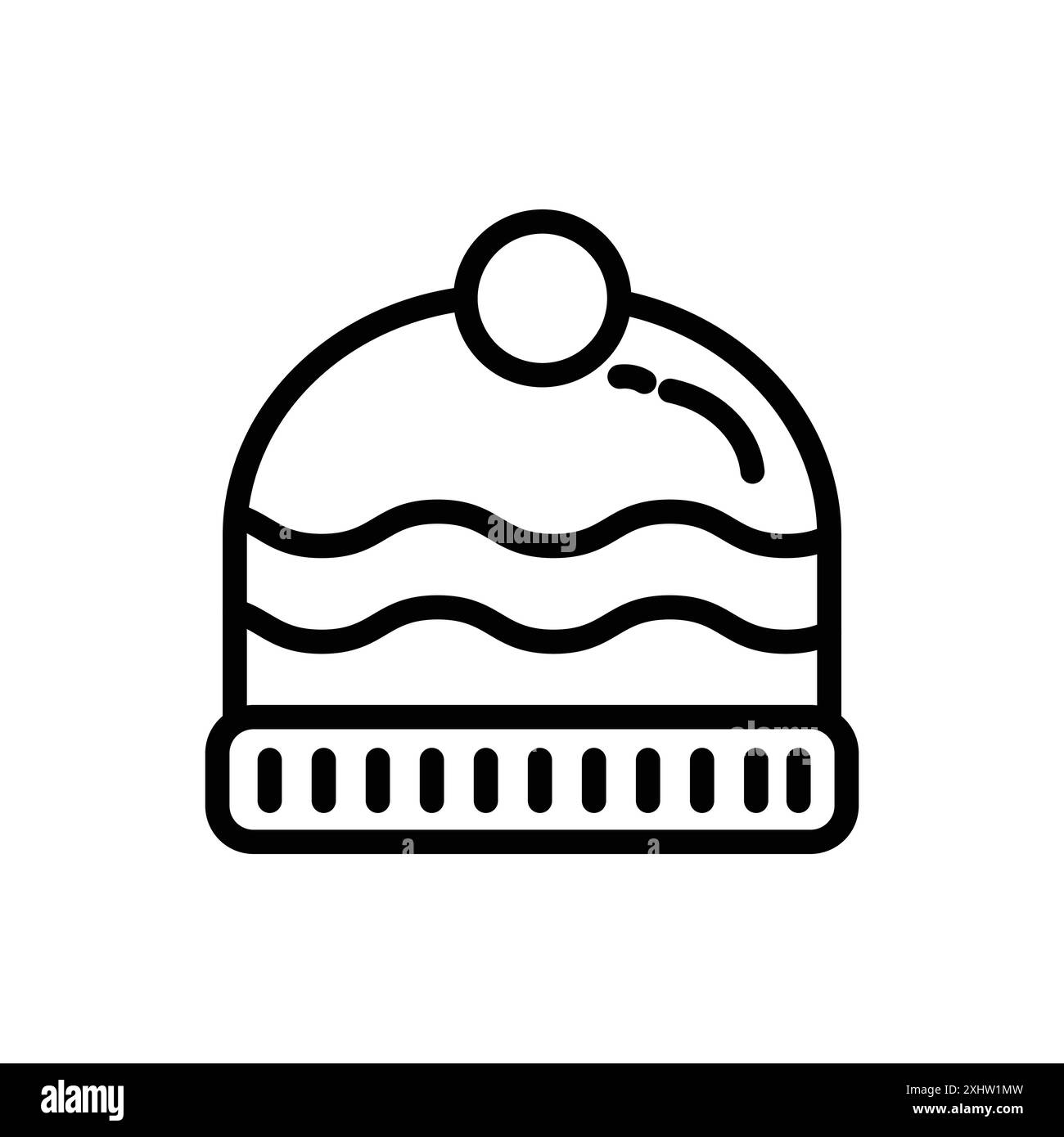 Winter cap icon linear logo mark set collection in black and white for ...