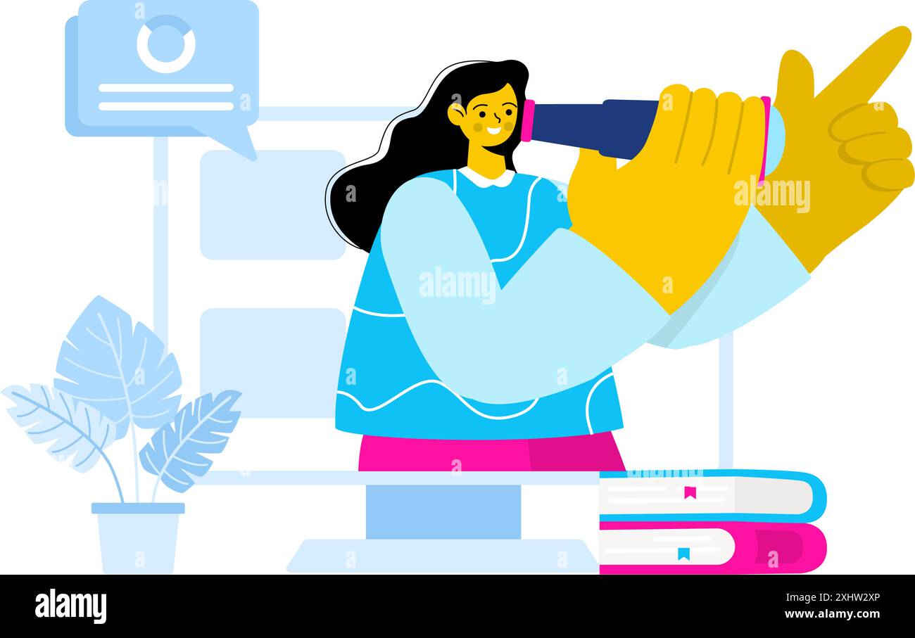 Personal Portfolio Vector Illustration with Profile Data, Resume, or ...