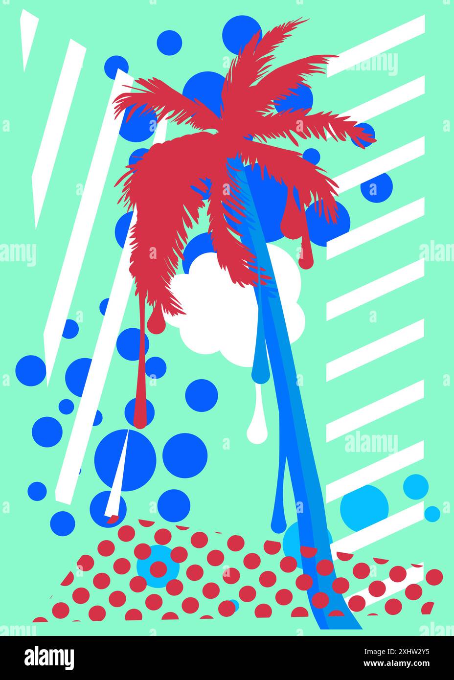 Palm Tree graffiti. Abstract modern street art decoration performed in ...