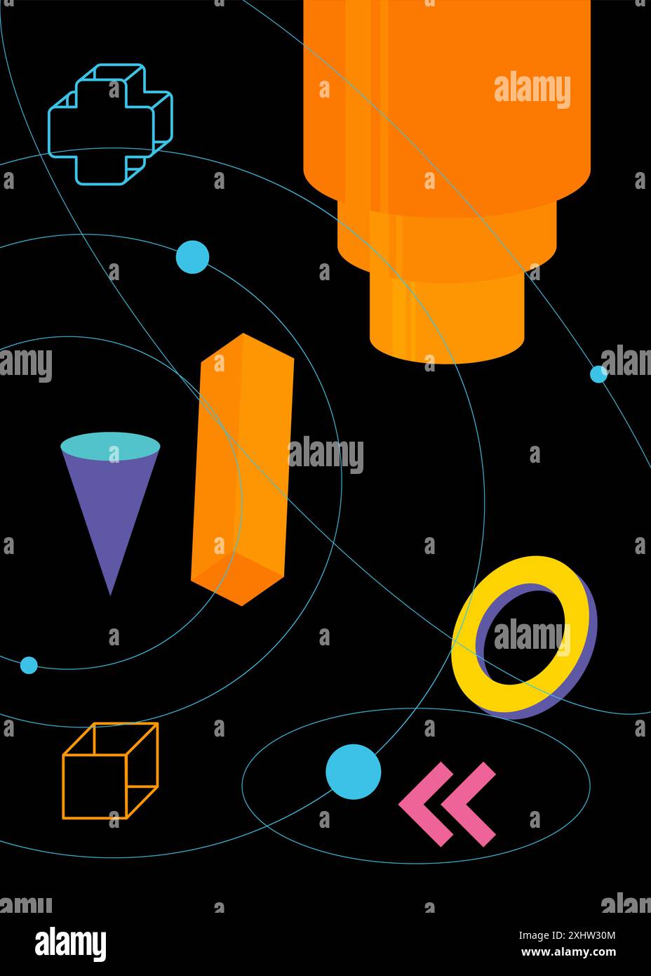Geometrical graphic retro theme cover. Minimal geometric elements ...