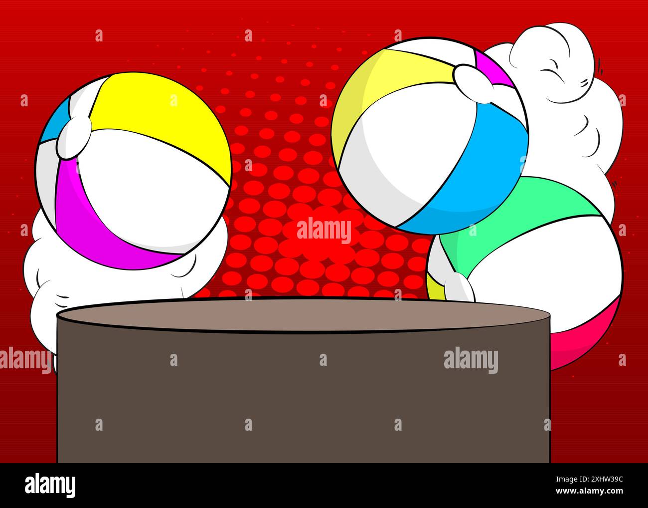 Comic Book Product podium stage for mockup presentation with Beach Ball ...