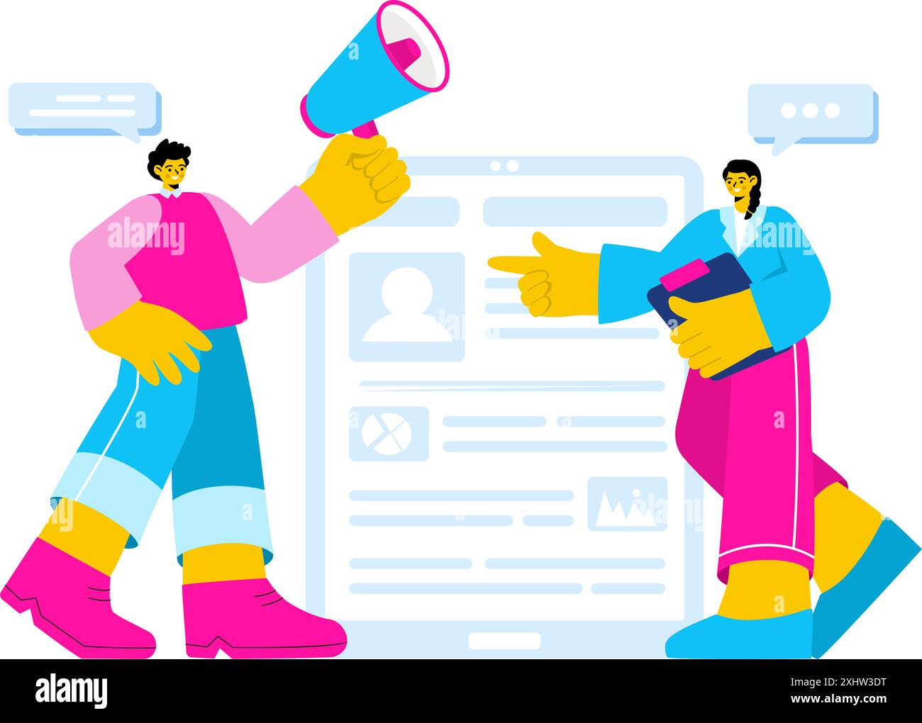 Personal Portfolio Vector Illustration with Profile Data, Resume, or ...