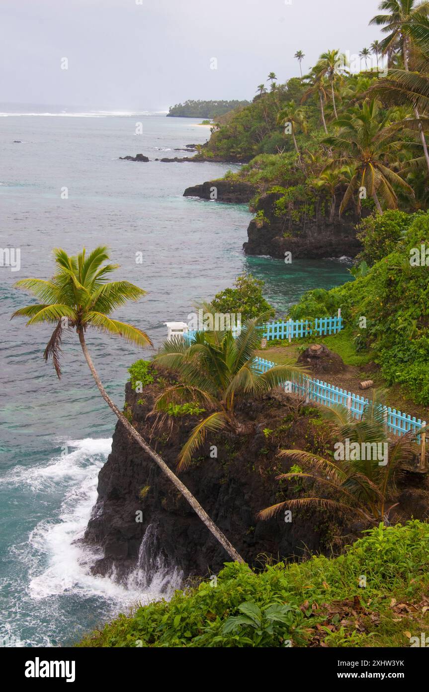 Coastal cliffs at the To Sua Ocean Trench, Upolu Island, Samoa Stock ...