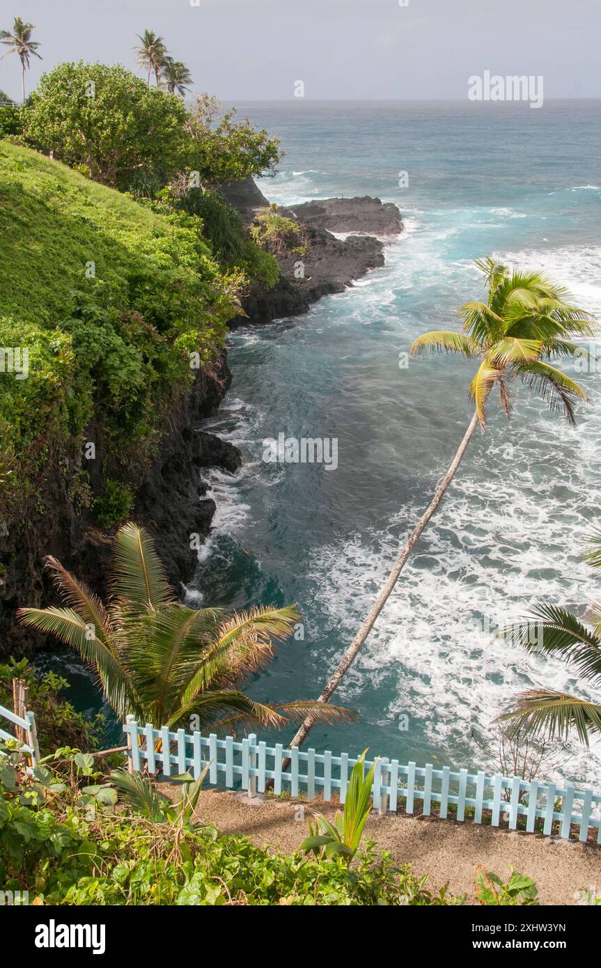 Coastal cliffs at the To Sua Ocean Trench, Upolu Island, Samoa Stock ...