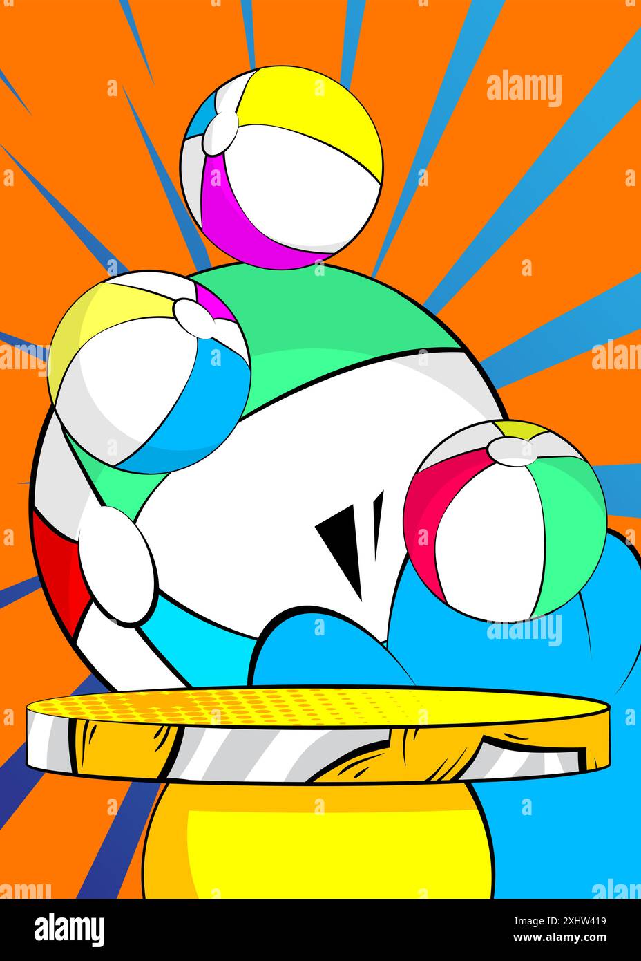 Comic Book Product podium stage for mockup presentation with Beach Ball ...