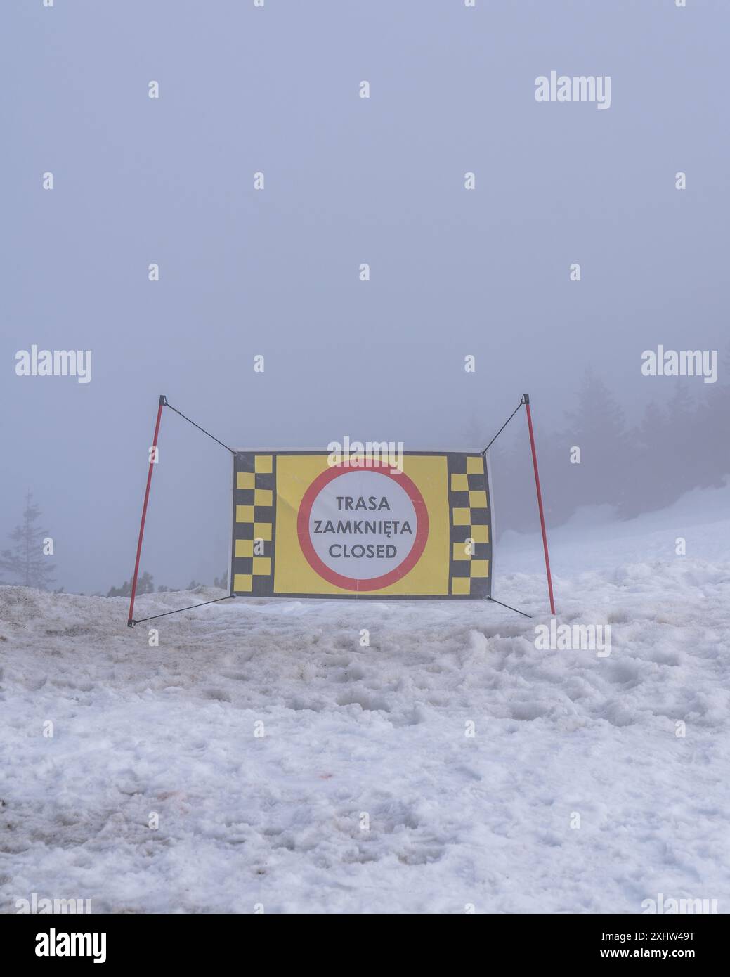 "Closed" is a prohibition sign. Ski resort, wet snow, ice, heavy fog ...