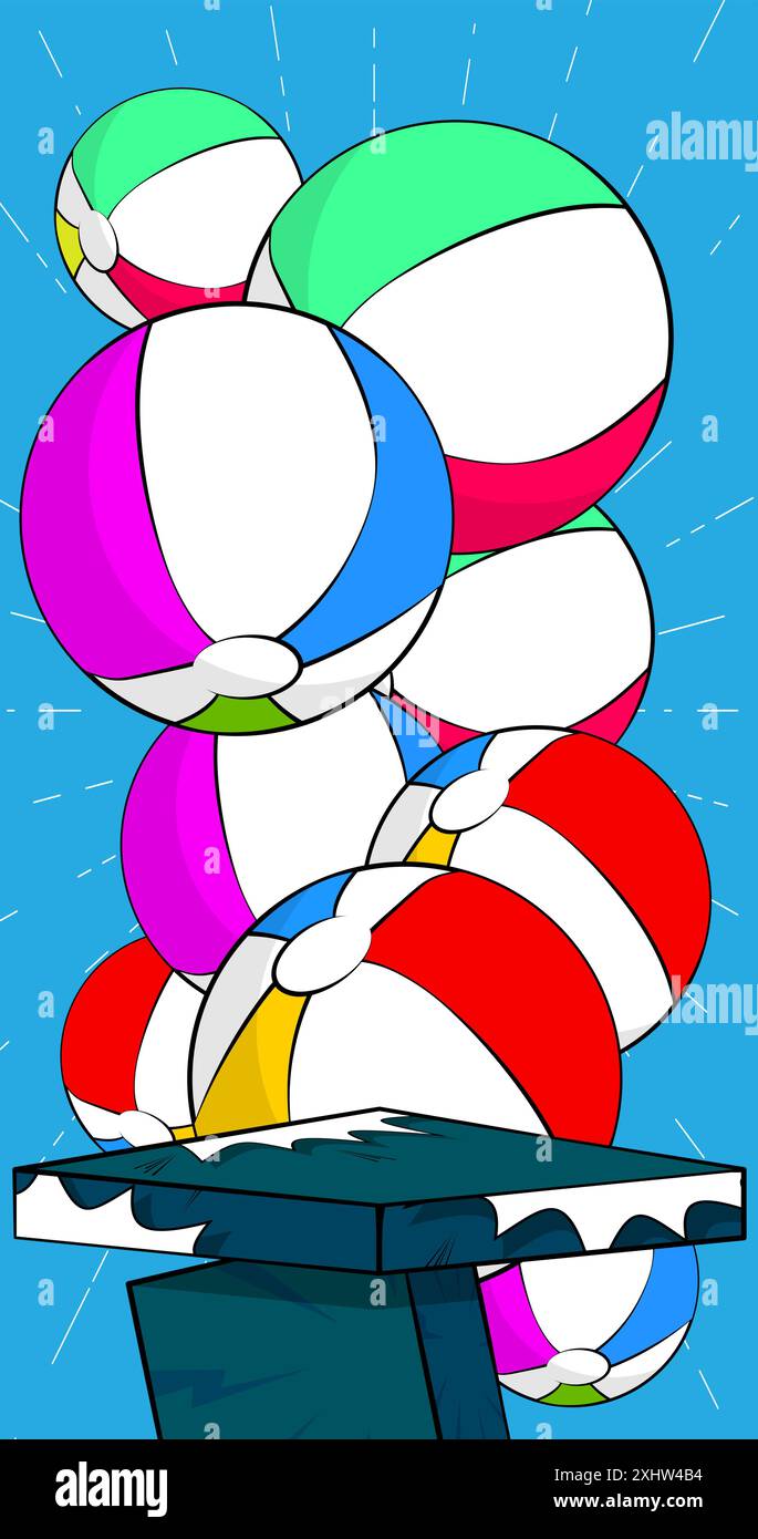 Comic Book Product podium stage for mockup presentation with Beach Ball ...