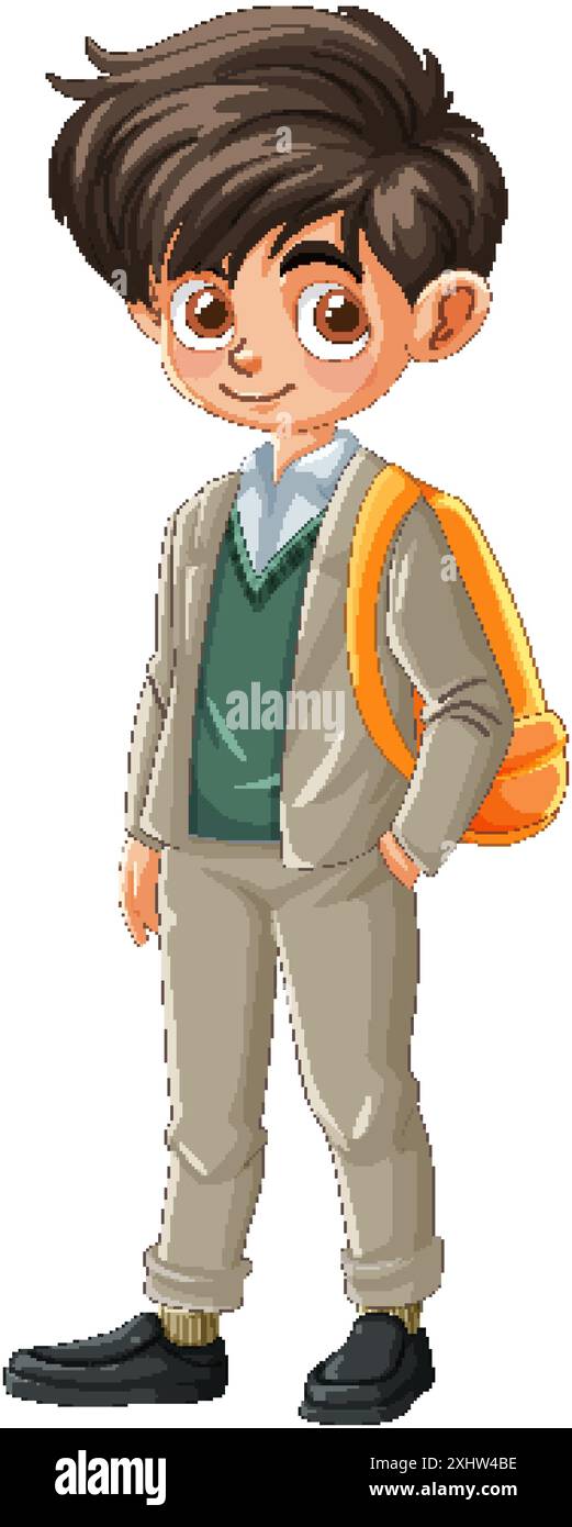 Illustration of a boy in school attire Stock Vector Image & Art - Alamy