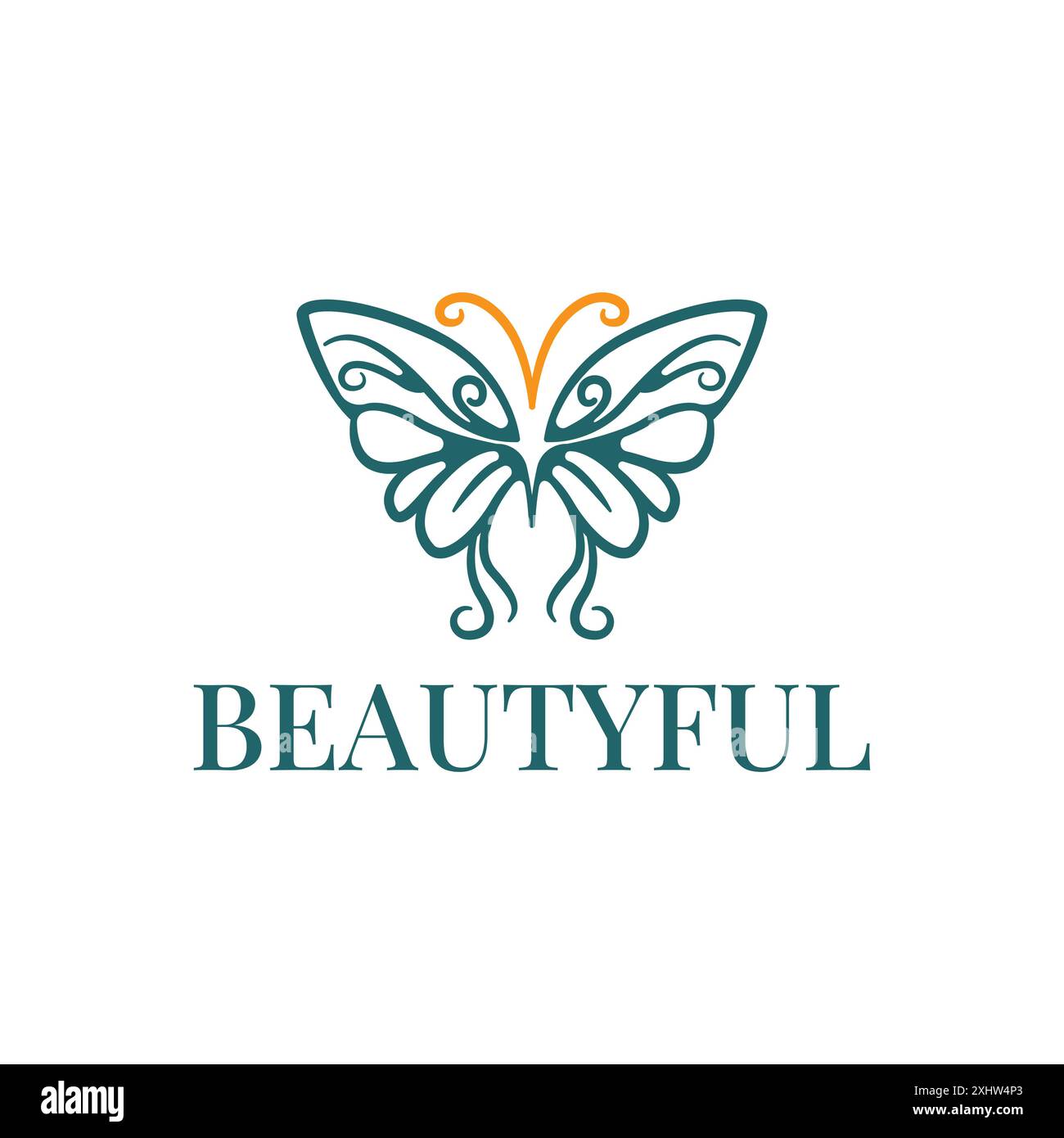 Beautiful Butterfly Wings Flying Nature Beauty Line Art Outline Logo ...