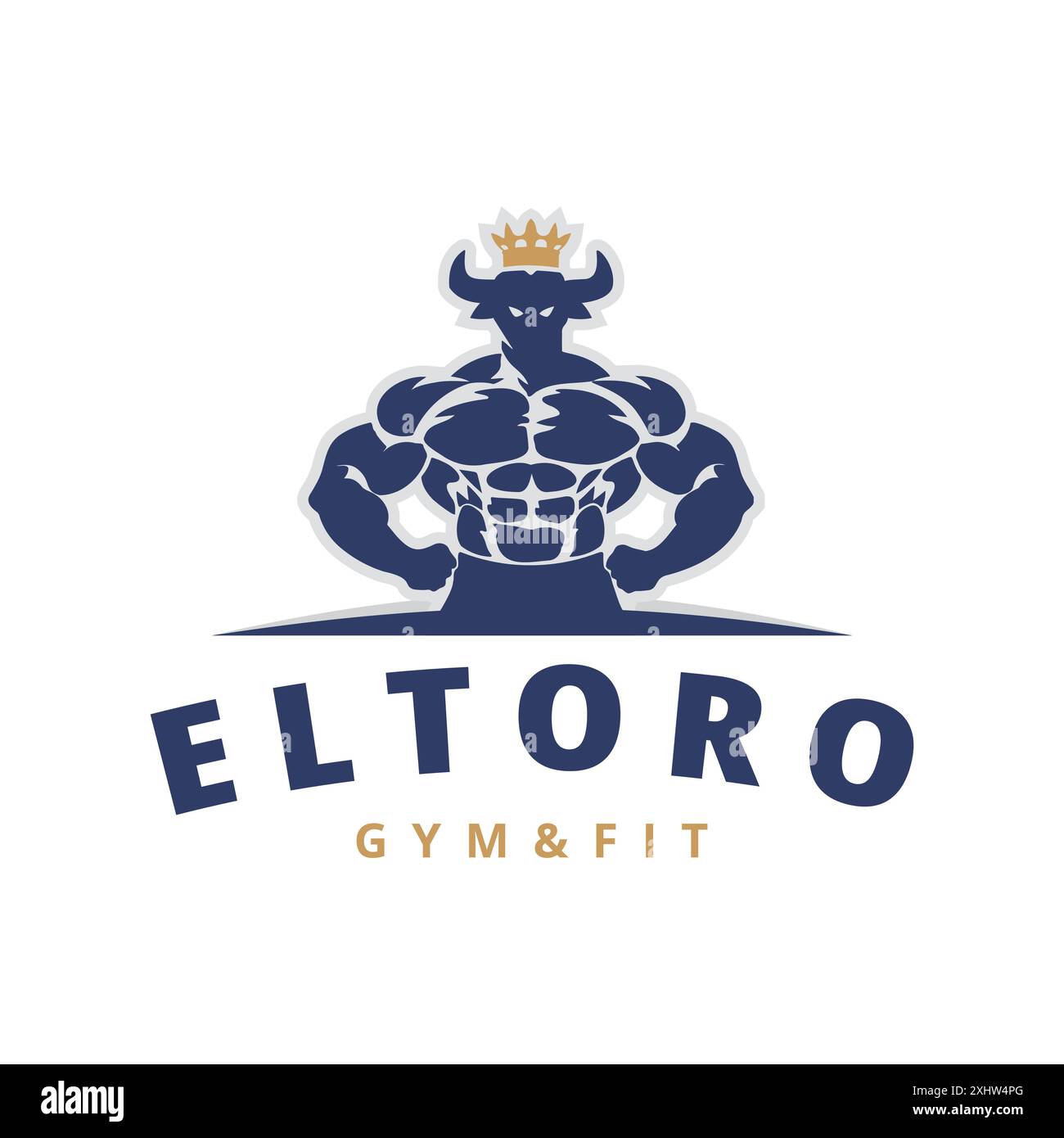 Bull El Toro Crown Body Animal Gym Fit Strong Muscle Logo Template ...