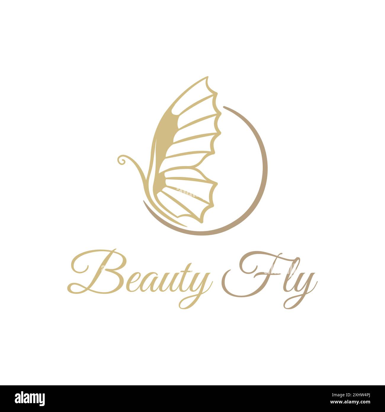 Beauty Fly Silhouette Butterfly Wing Nature Circle Line Logo Template ...