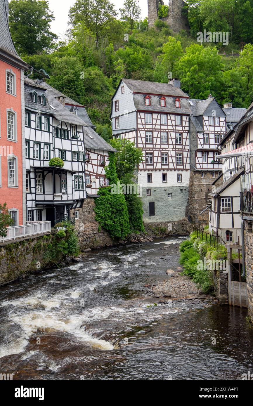 Monschau is located in the hills of the North Eifel, within the Hohes ...