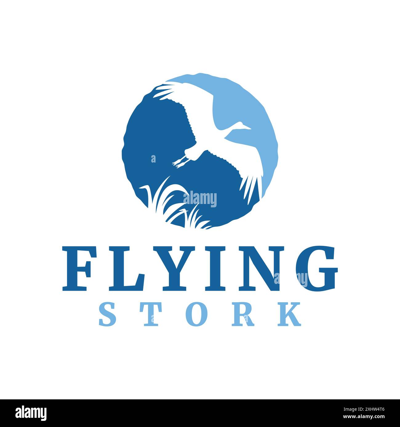 Flying Stork Animal Silhouette Circle Sky Nature Logo Template Stock Vector Image & Art - Alamy