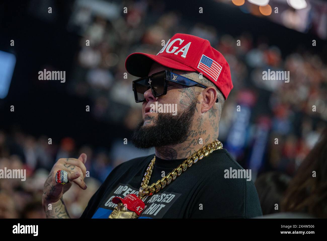 Milwaukee, United States Of America. 15th July, 2024. An attendee ...