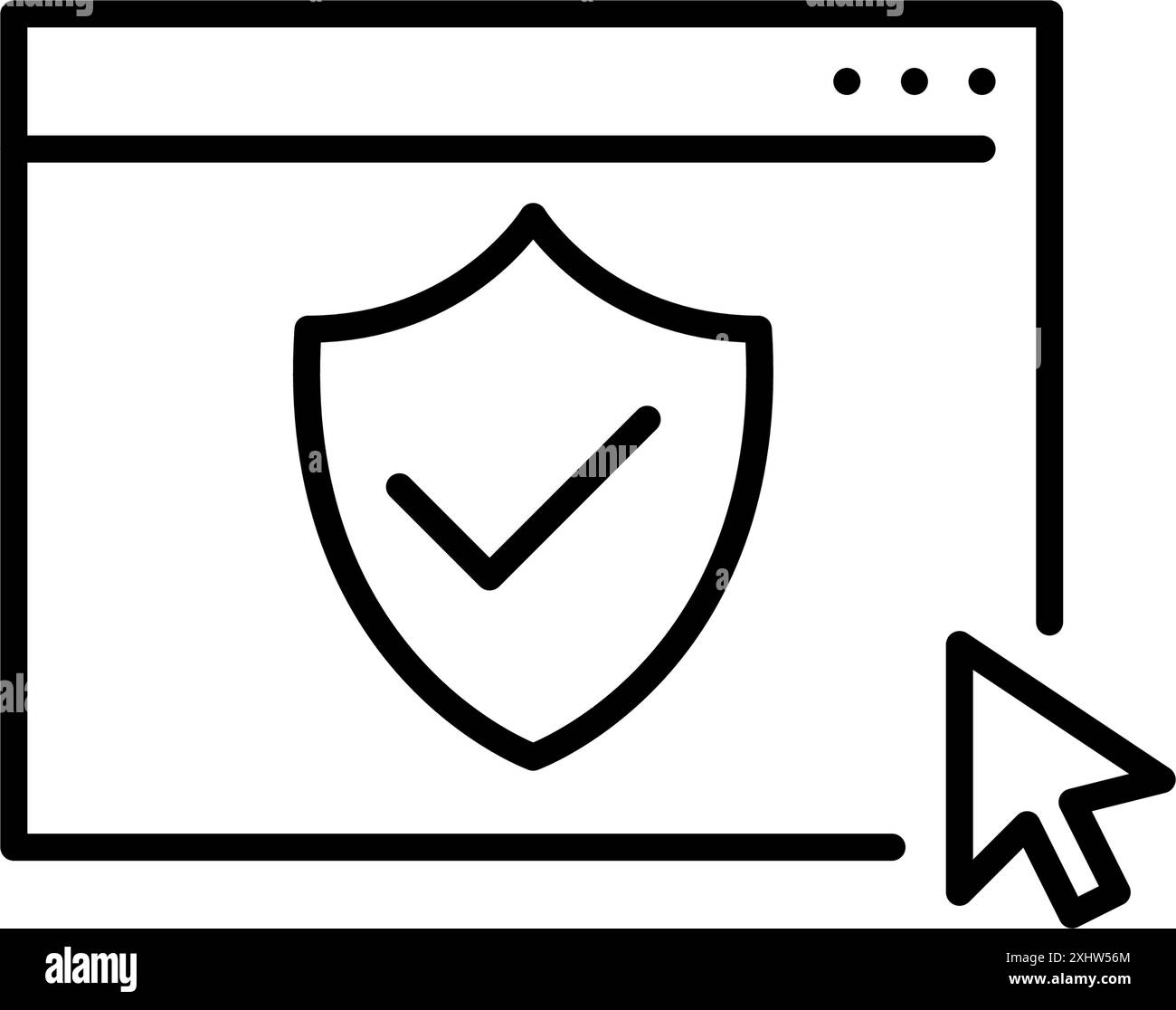 Shield checkmark security verification Black and White Stock Photos ...