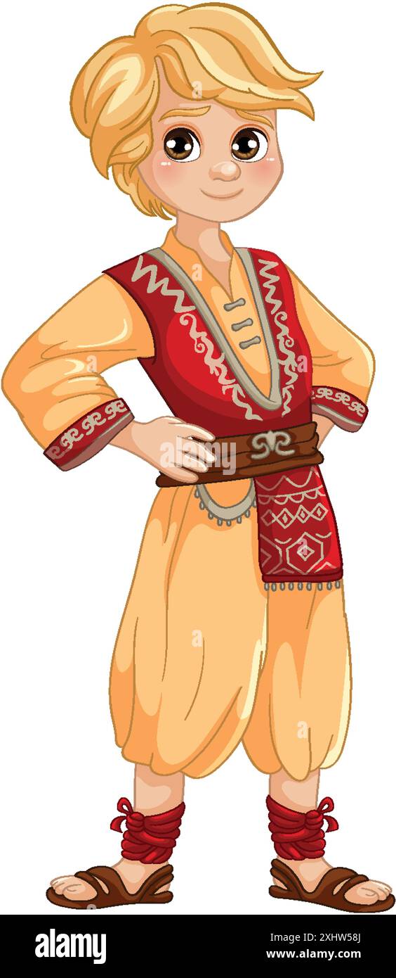 A cheerful character in traditional folk attire Stock Vector Image ...
