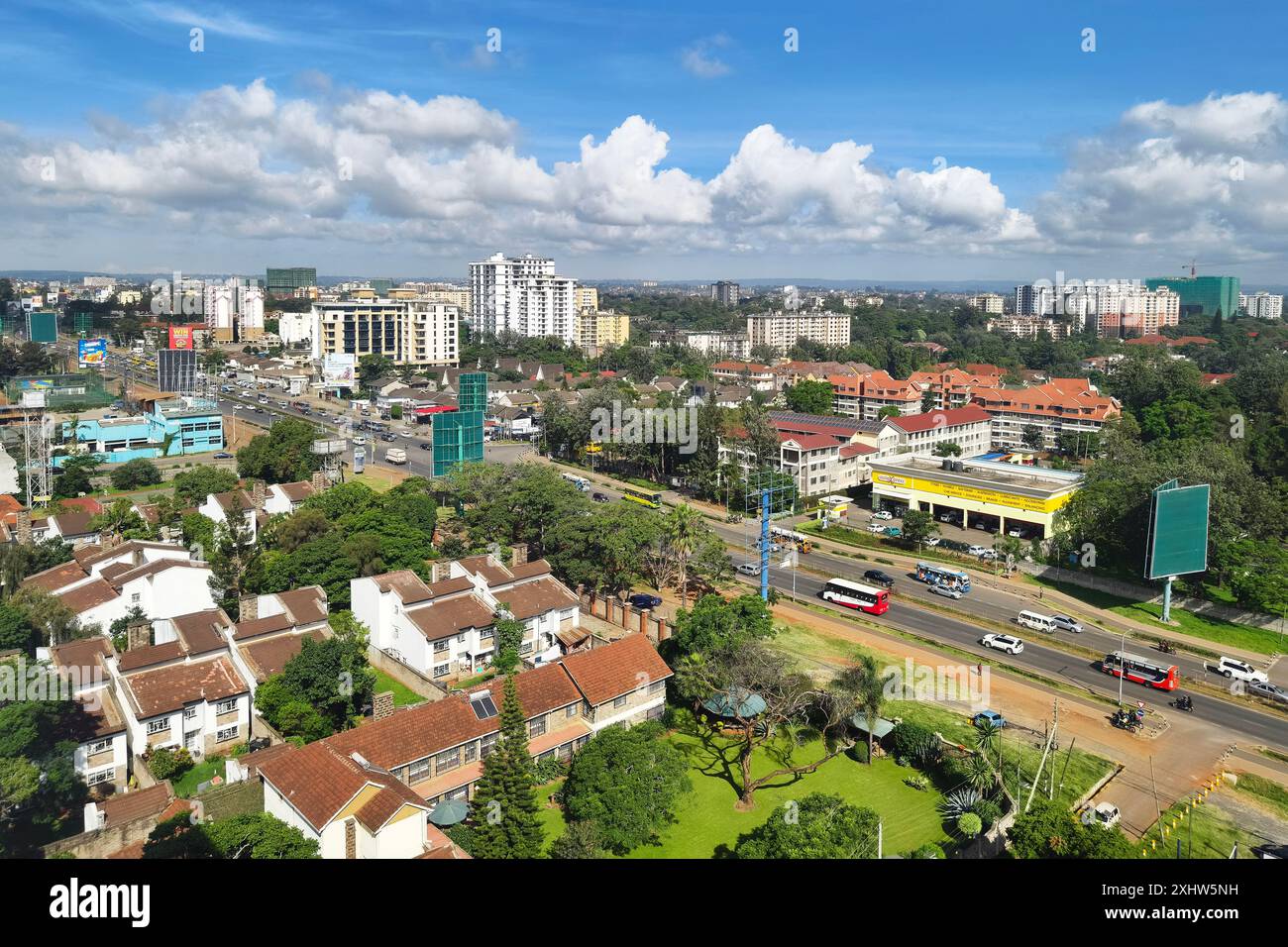 NAIROBI, KENYA February 17, 2024: Panoramic top view on central ...