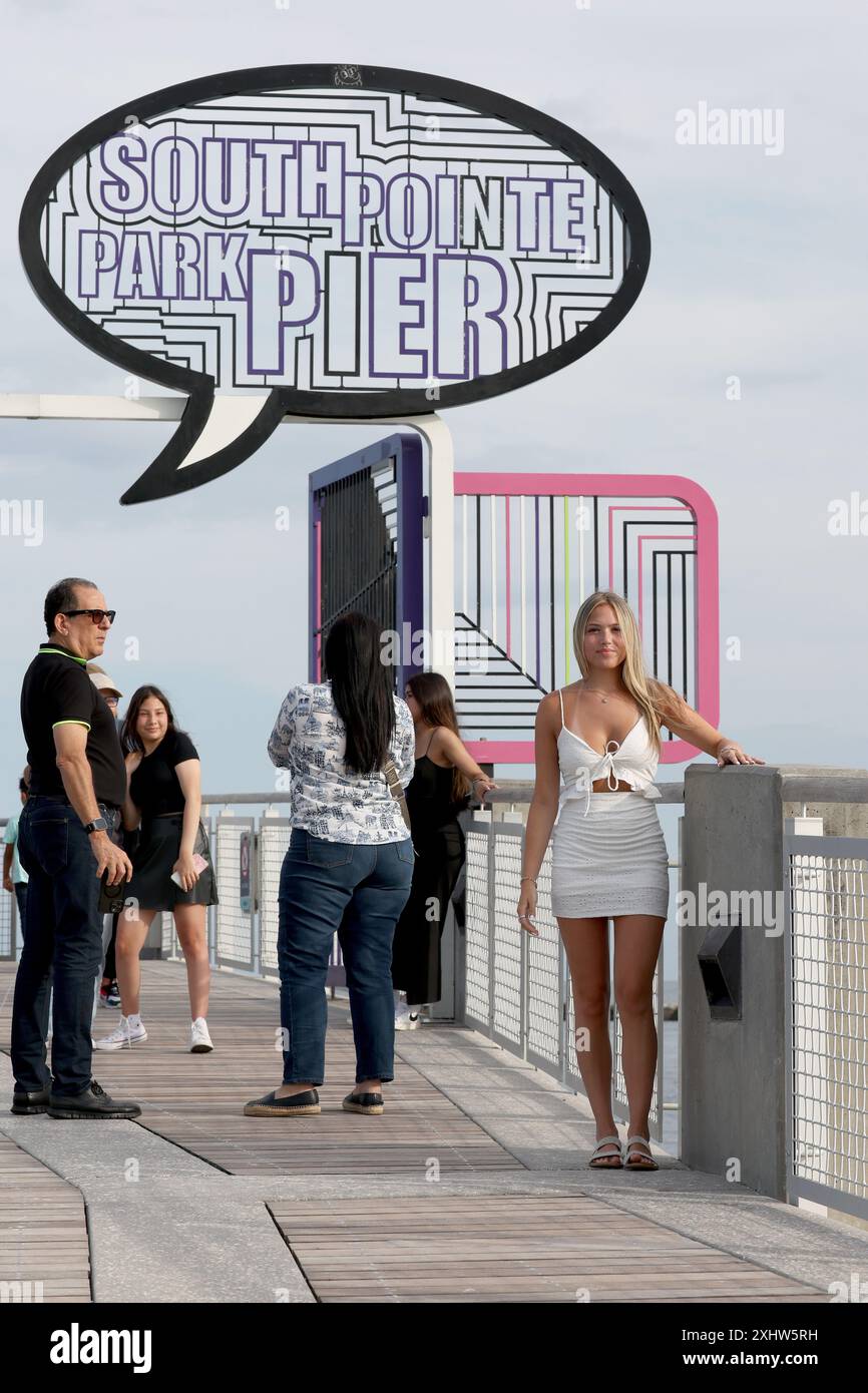 MIAMI BEACH, FL - JULY 15: Teen model Addison Lobozzo behind the scenes ...