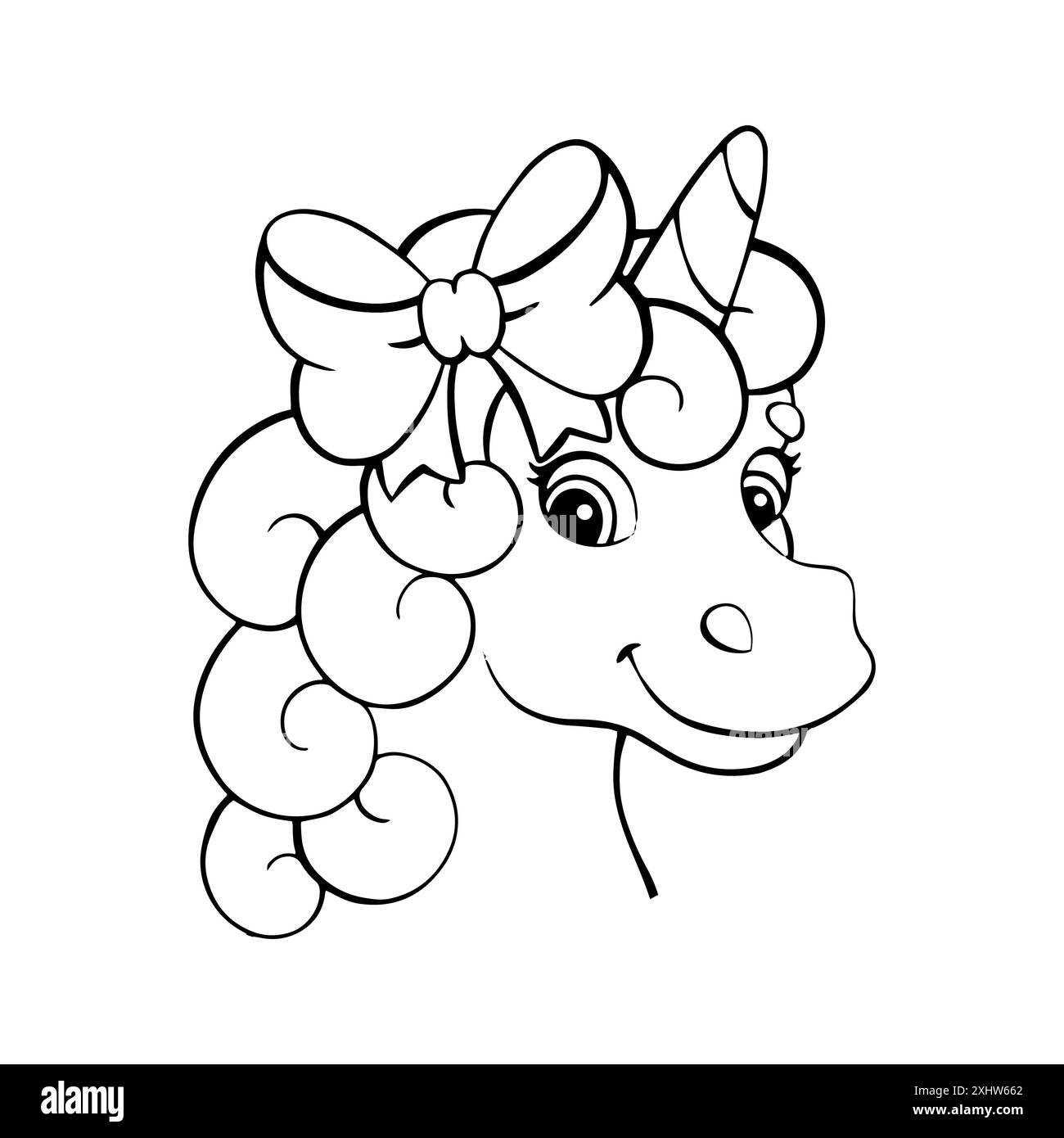 Coloring page for kids. Digital stamp. Cartoon style character. Vector ...