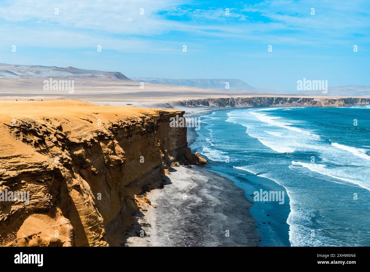 Paracas Reserve’s Coastal Majesty: Cliffs Meet Ocean Stock Photo - Alamy