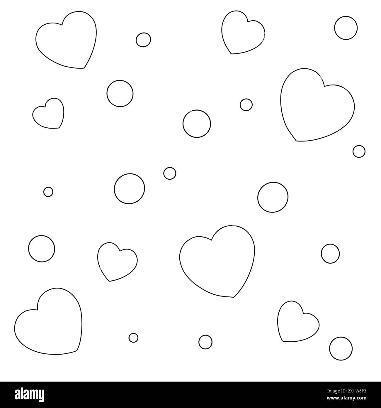 Background with hearts. Coloring book page for kids. Valentine's Day ...