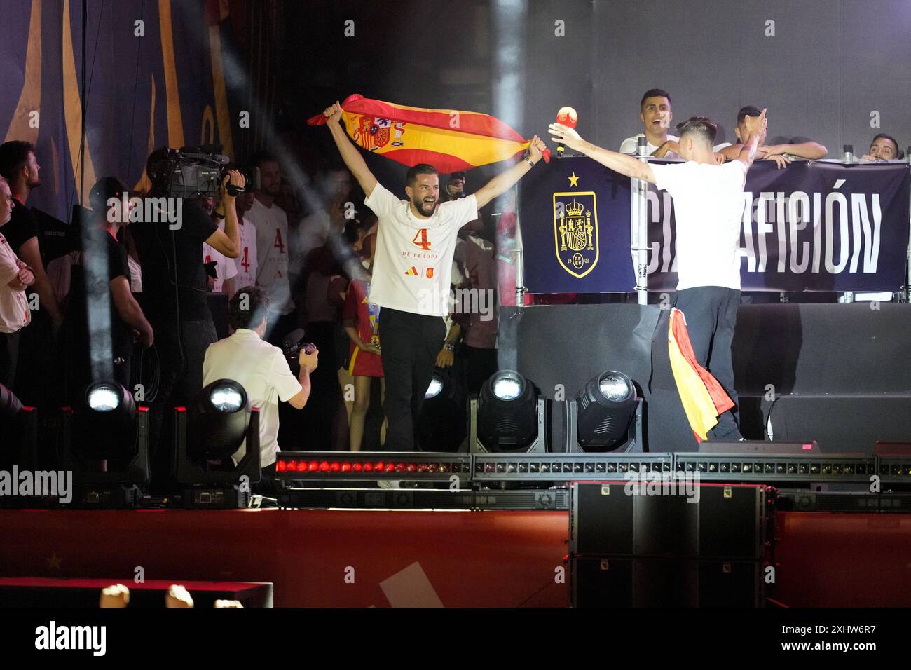 Spanish players Nacho Fernandez (L) and Alvaro Morata (R) seen ...