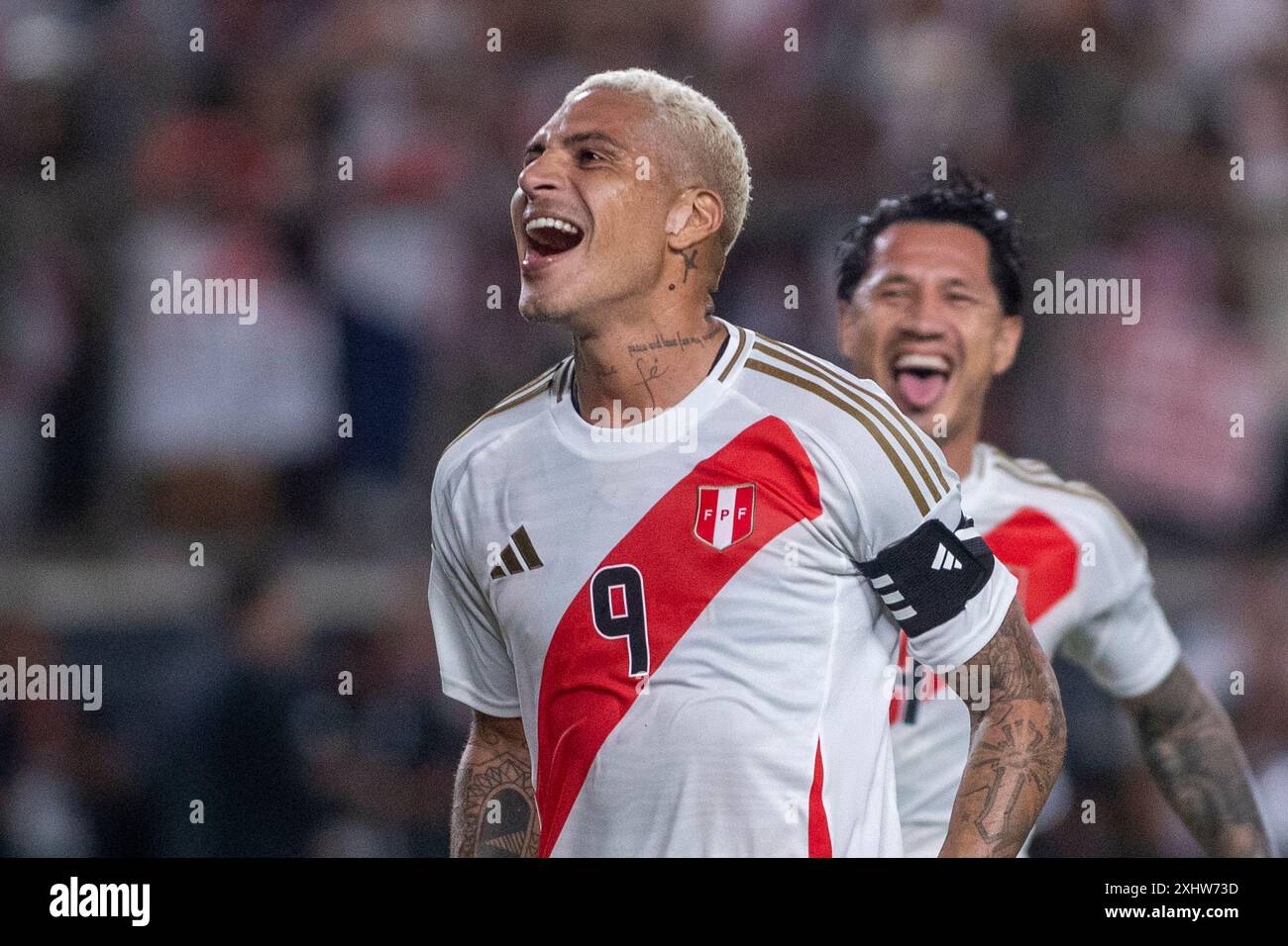 LIMA, PERU - MARCH 27: Paolo Guerrero of Peru celebrates his goal ...