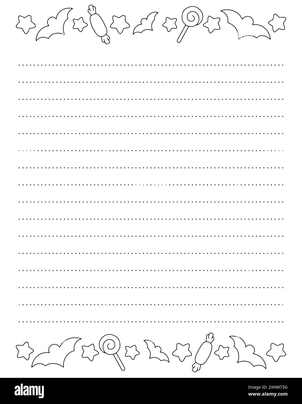 Lined sheet template. Handwriting paper. For diary, planner, checklist ...
