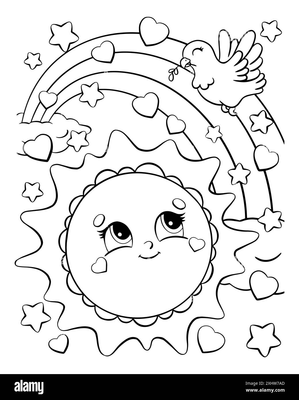 Coloring book page for kids. Cartoon style character. Vector ...