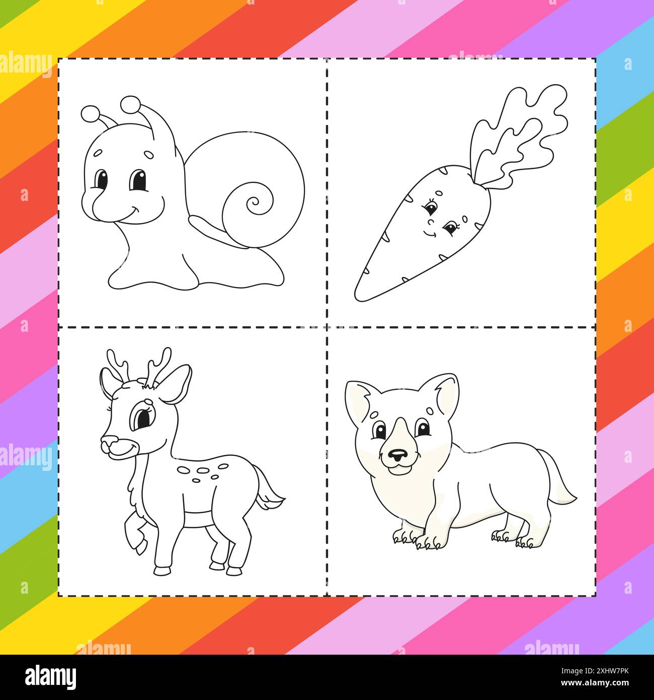 Coloring book for kids. Cartoon character. Vector illustration. Black ...