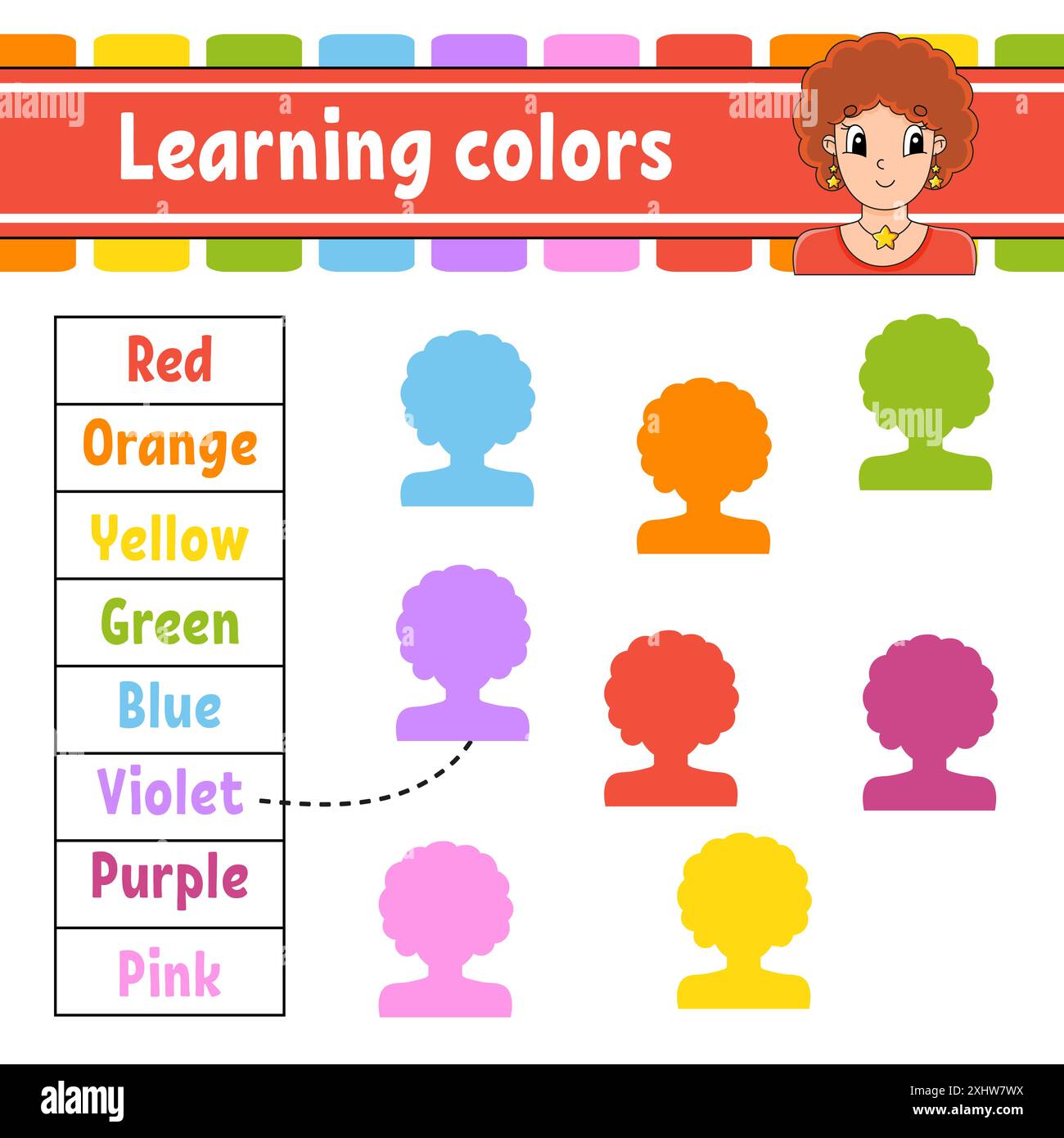 Learning colors. Education developing worksheet. Activity page with ...