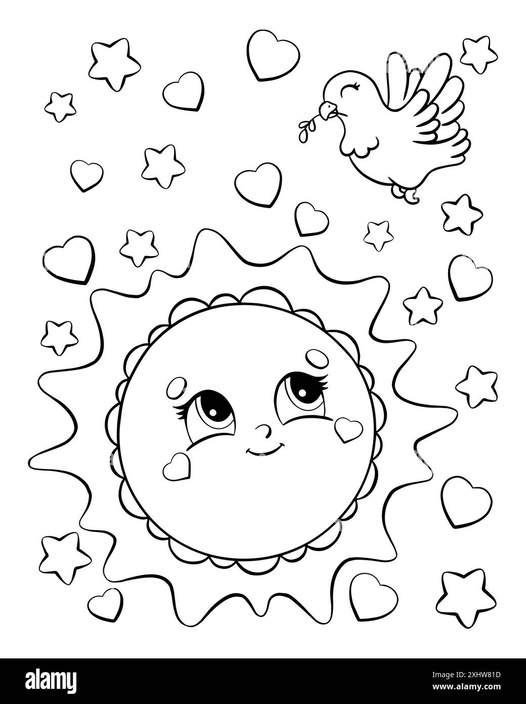 Coloring book page for kids. Cartoon style character. Vector ...
