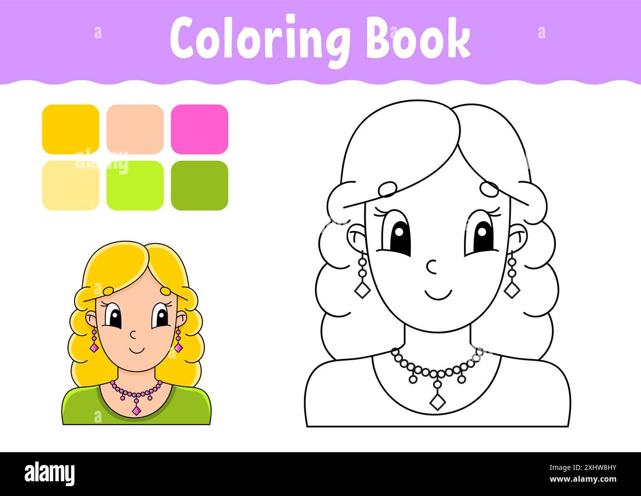 Coloring page with colorful sample printable hi-res stock photography ...