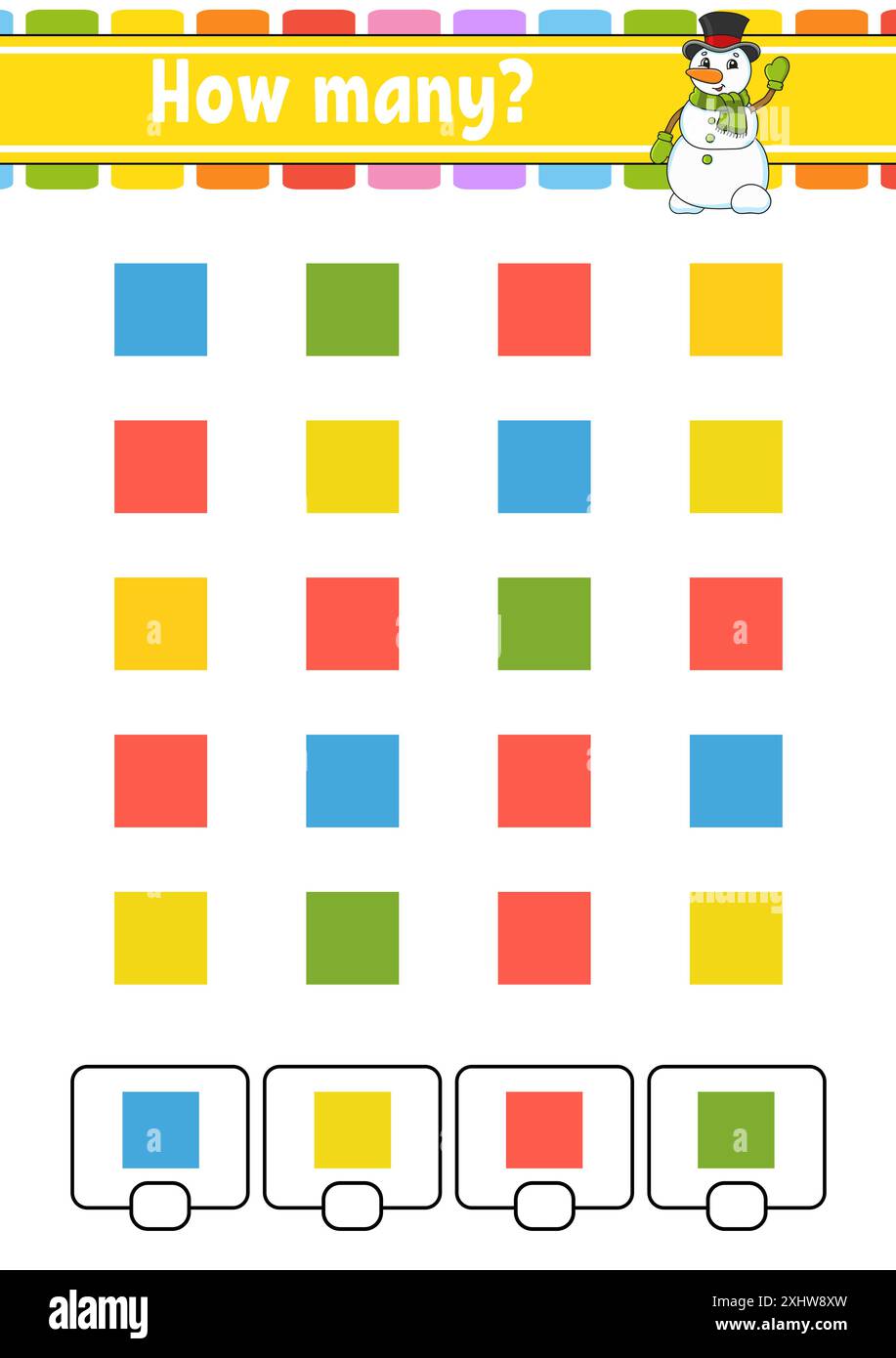 Counting game for children. Happy characters. Learning mathematics. How ...