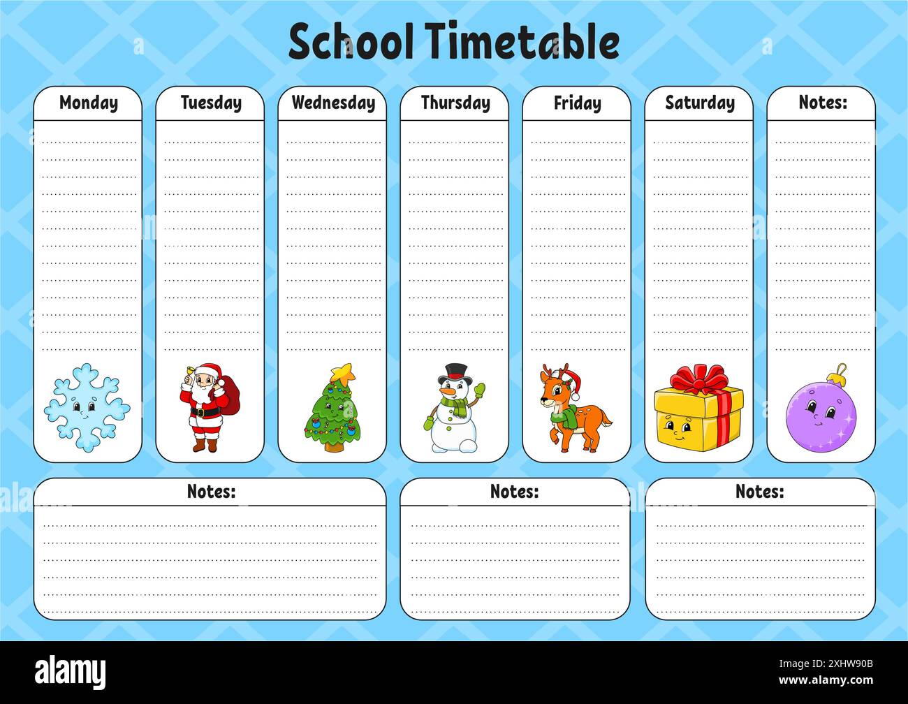 School schedule. Timetable for schoolboys. Empty template. Weekly ...