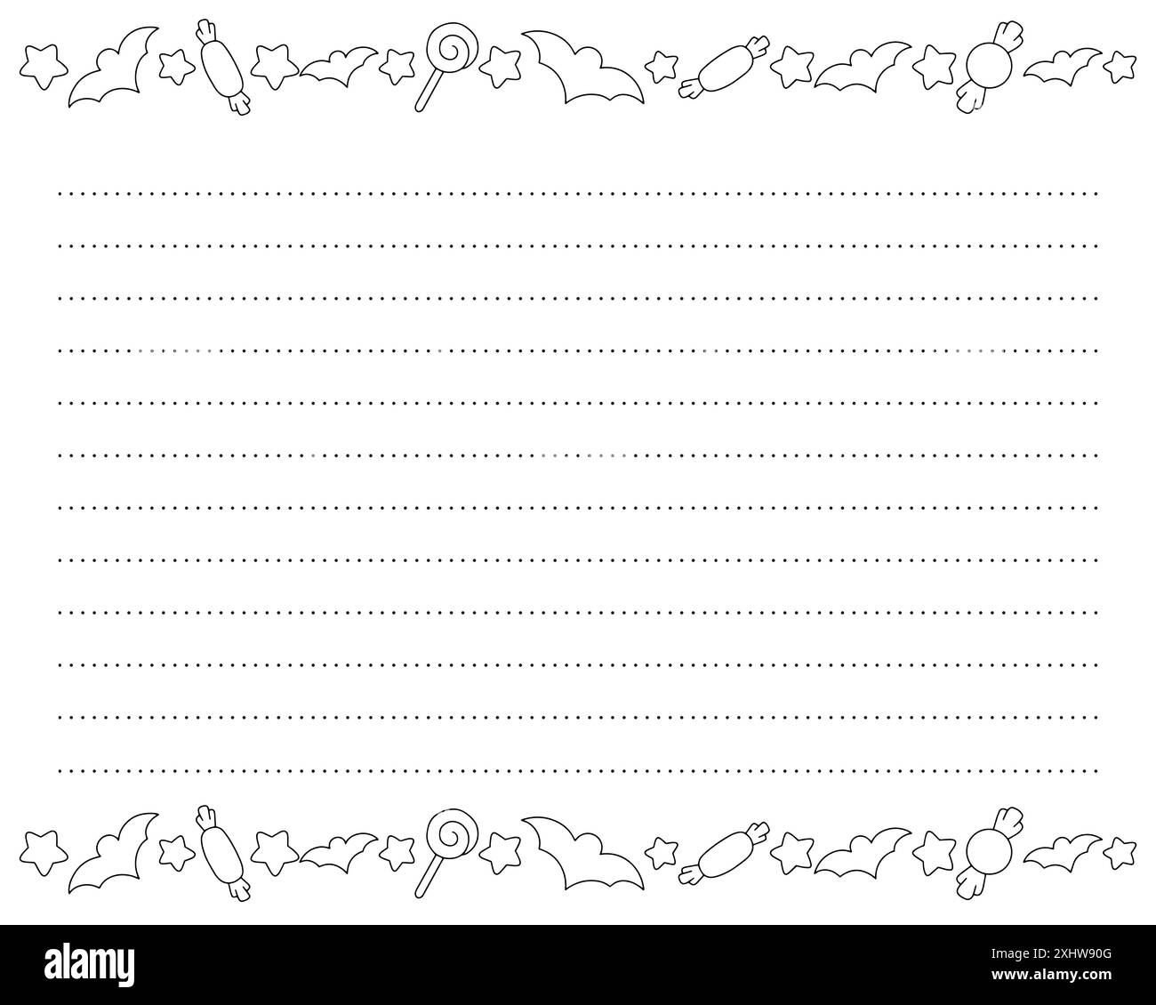 Lined sheet template. Handwriting paper. For diary, planner, checklist ...
